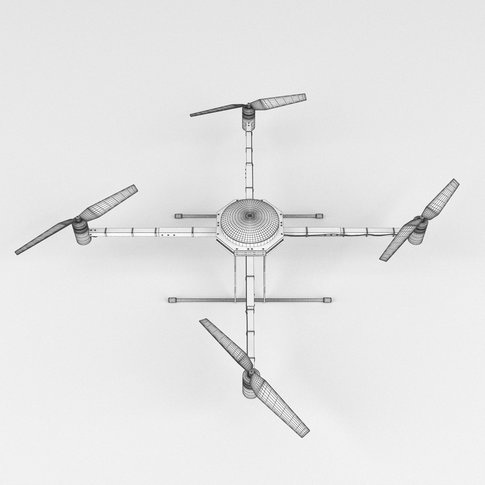 quadcopter realistic 3d model