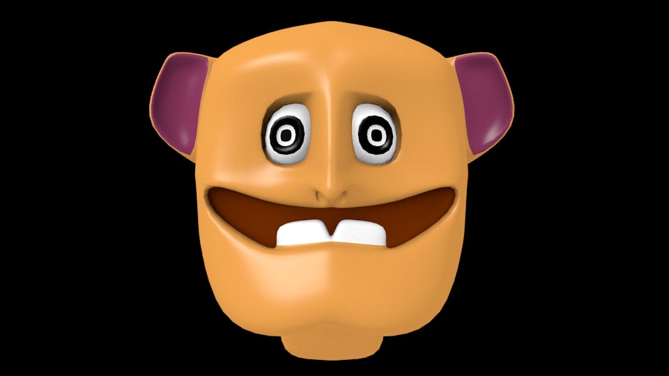 simple cartoon head 3d model