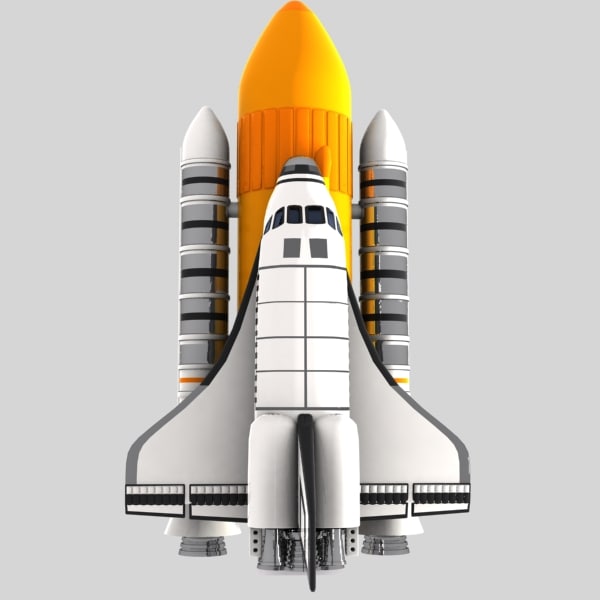 cartoon space shuttle 3d max