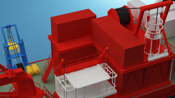 3d photorealistic diving boat ship