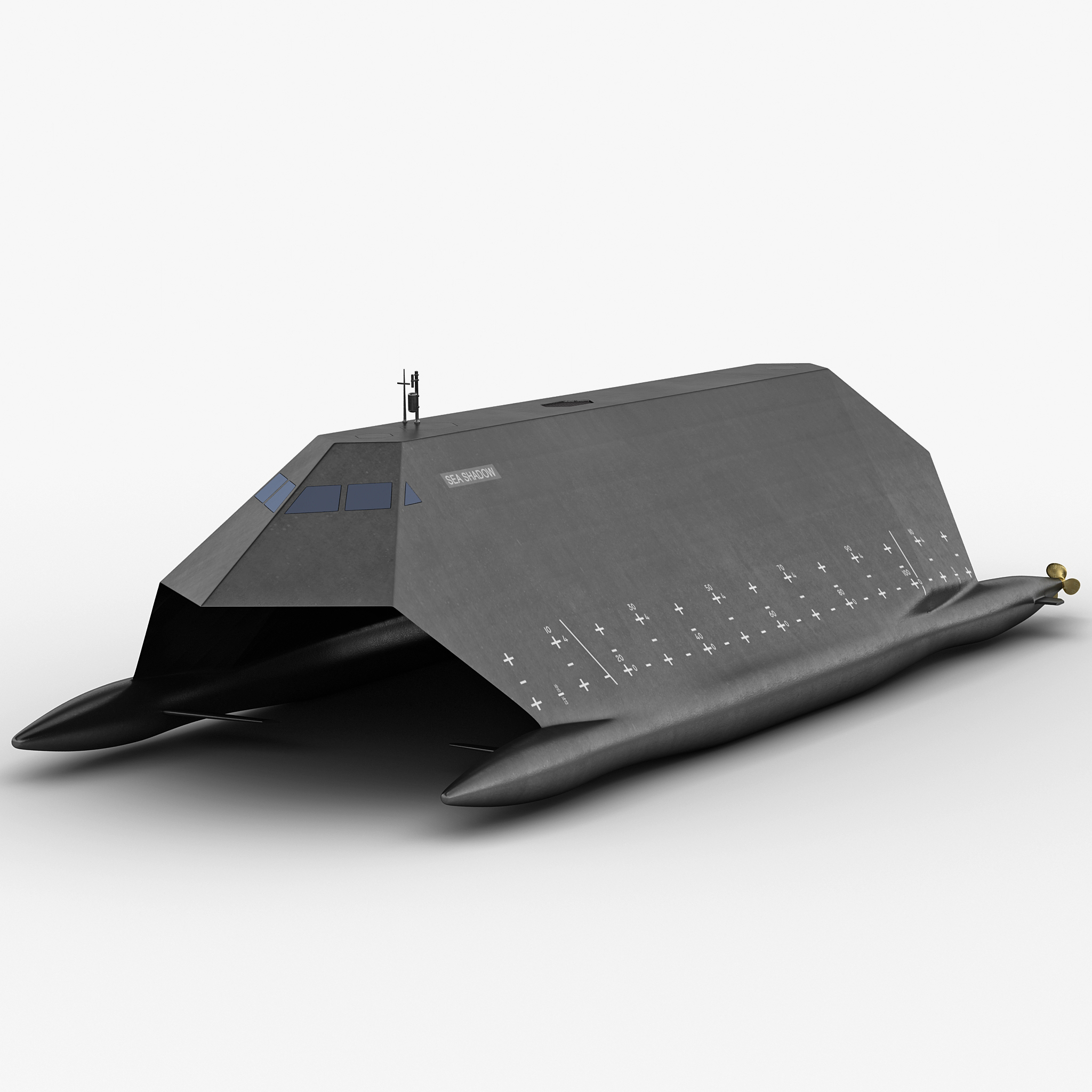 3ds max navy stealth ship sea shadow