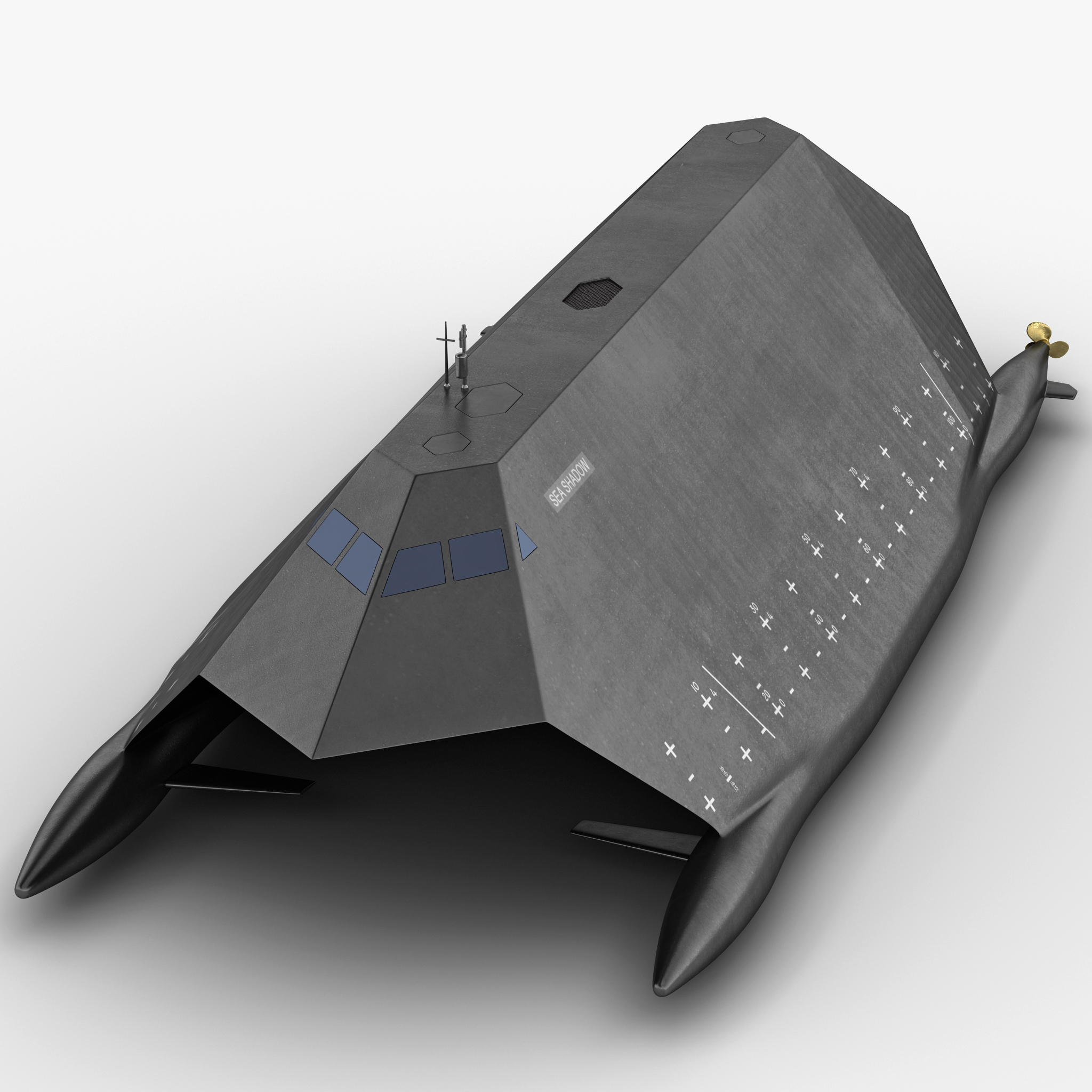 3ds max navy stealth ship sea shadow
