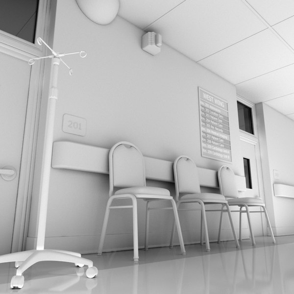 3d model hospital hallway