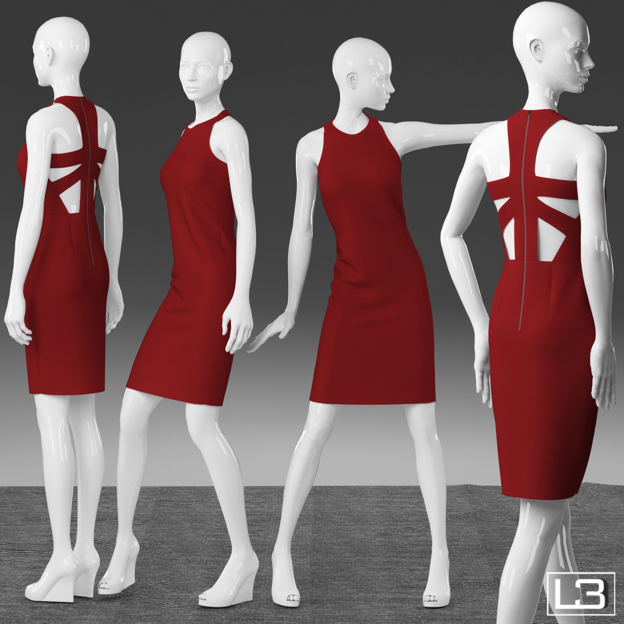 3d fbx woman mannequin clothes