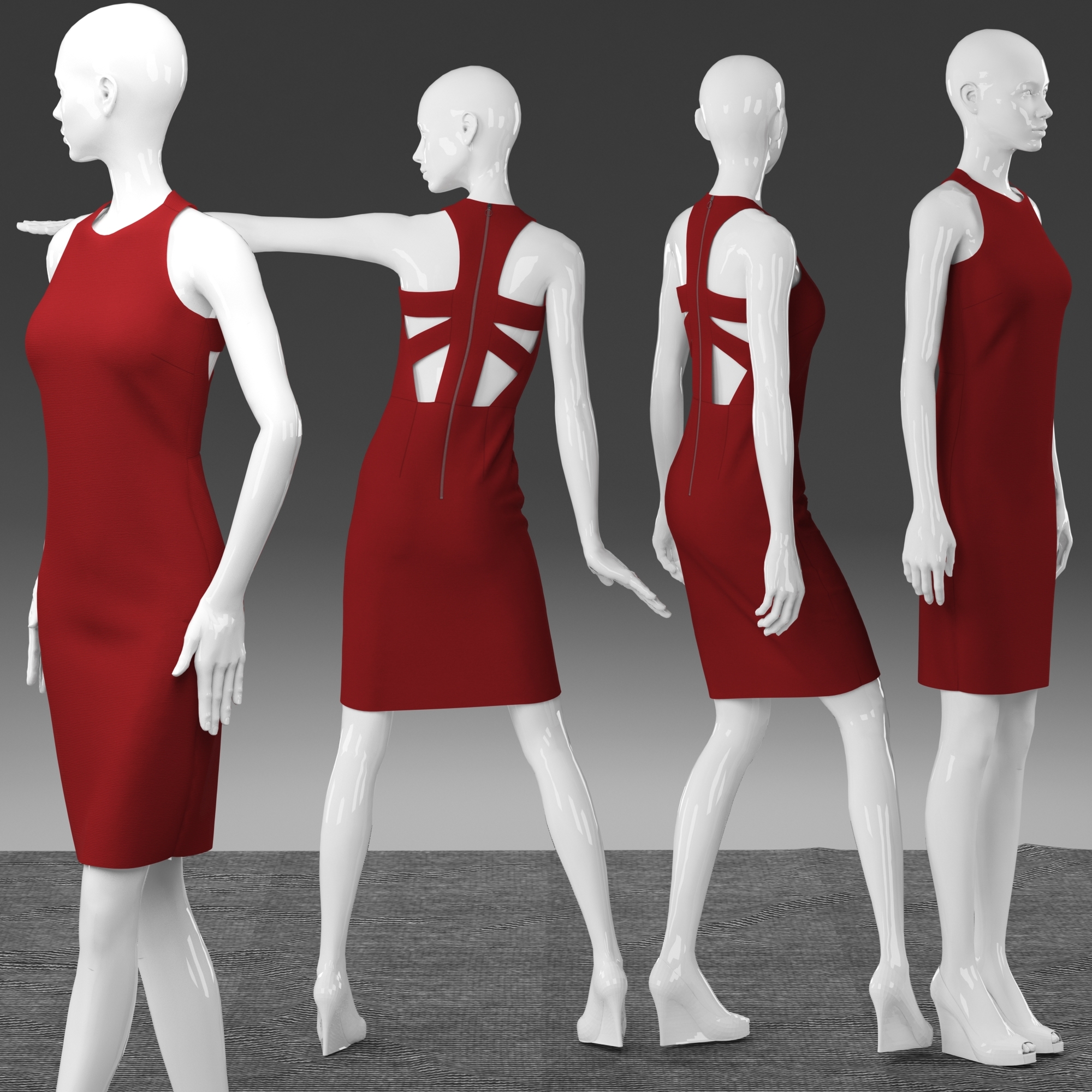 3d fbx woman mannequin clothes