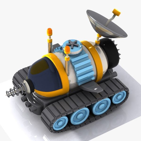 cartoon space car 3d obj