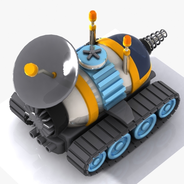 cartoon space car 3d obj