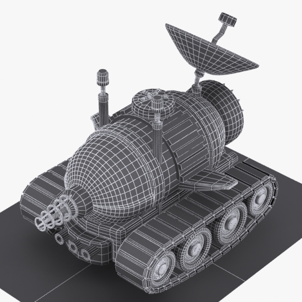 cartoon space car 3d obj