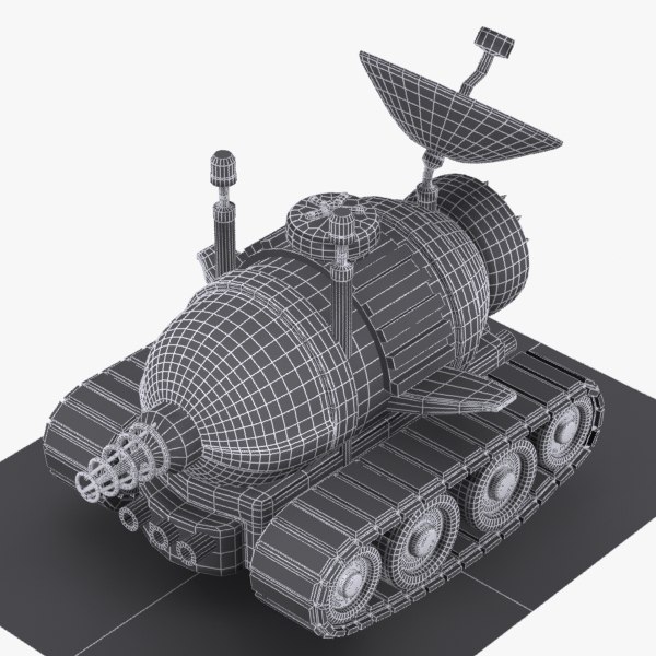 cartoon space car 3d obj
