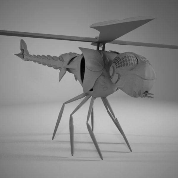 helicopter dragonfly fly 3d max