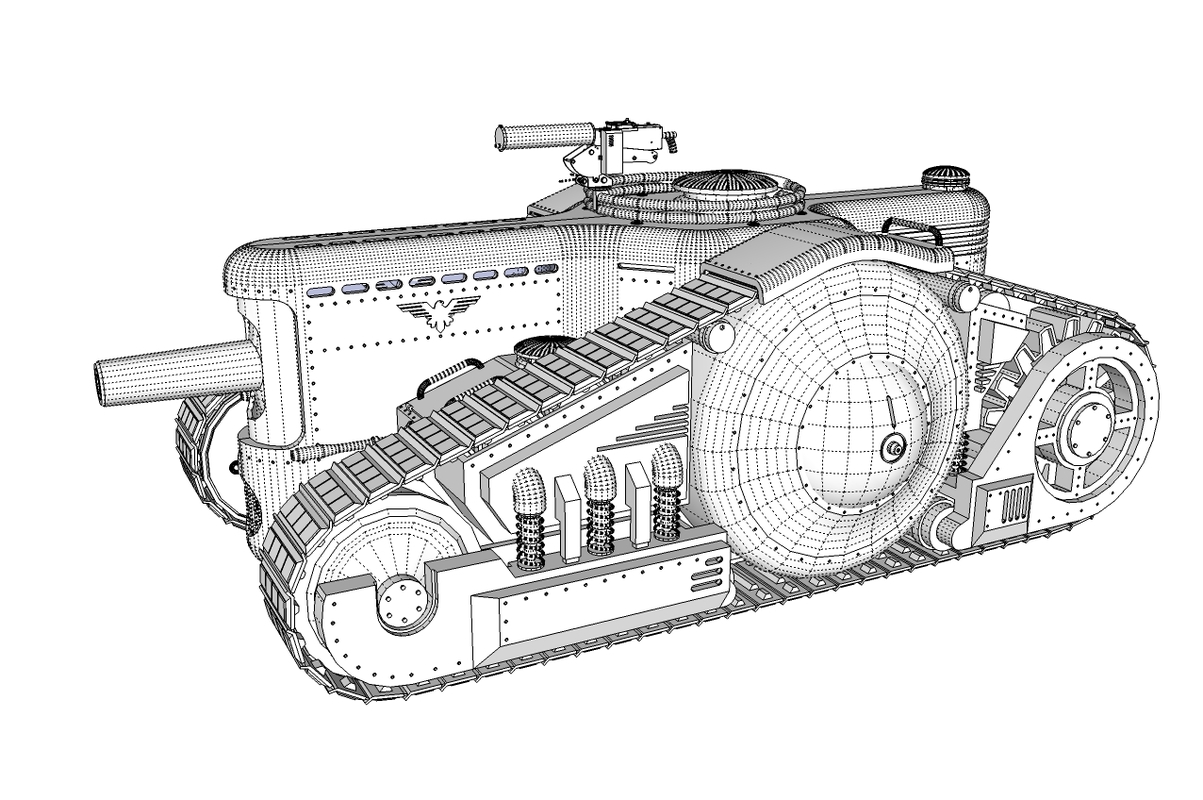 dieselpunk tank 3d fbx