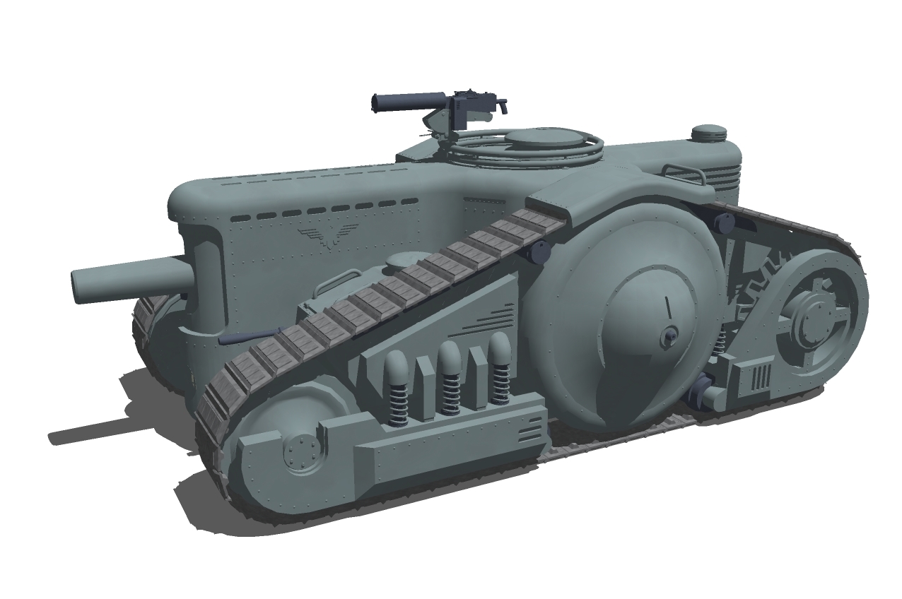 dieselpunk tank 3d fbx