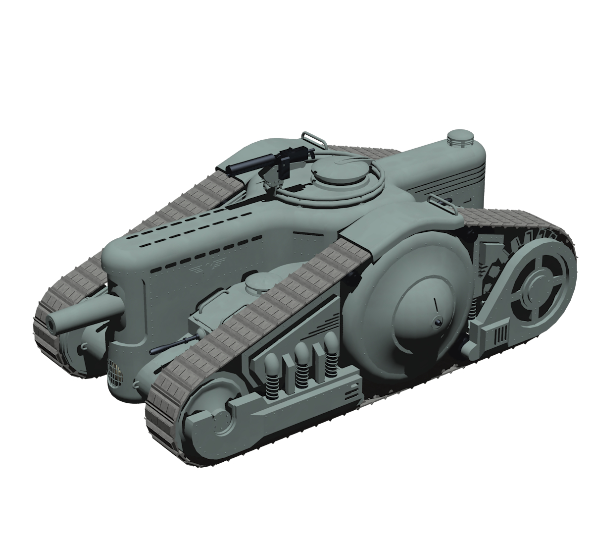 dieselpunk tank 3d fbx