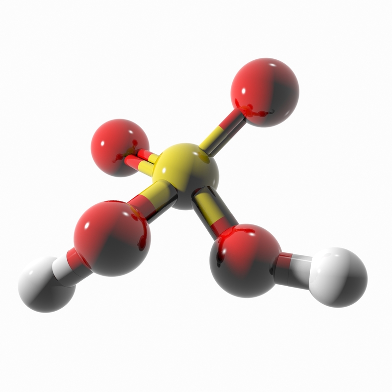 Estrutura da Molécula de Ácido Sulfúrico (H2SO4) Modelo 3D - TurboSquid ...
