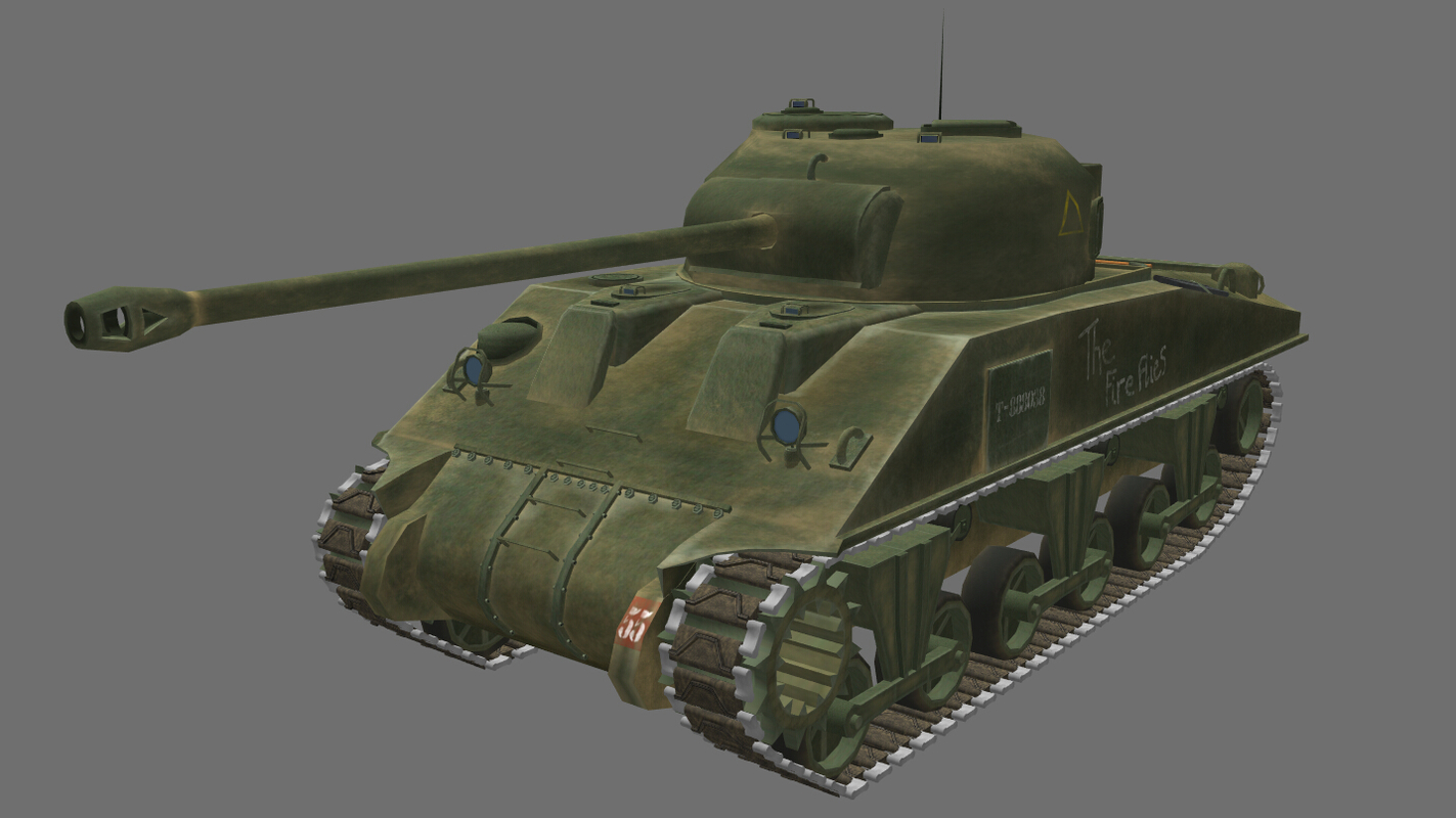 sherman firefly tank tracks obj