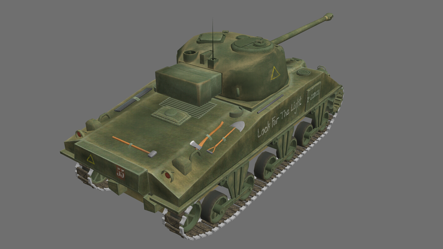 sherman firefly tank tracks obj