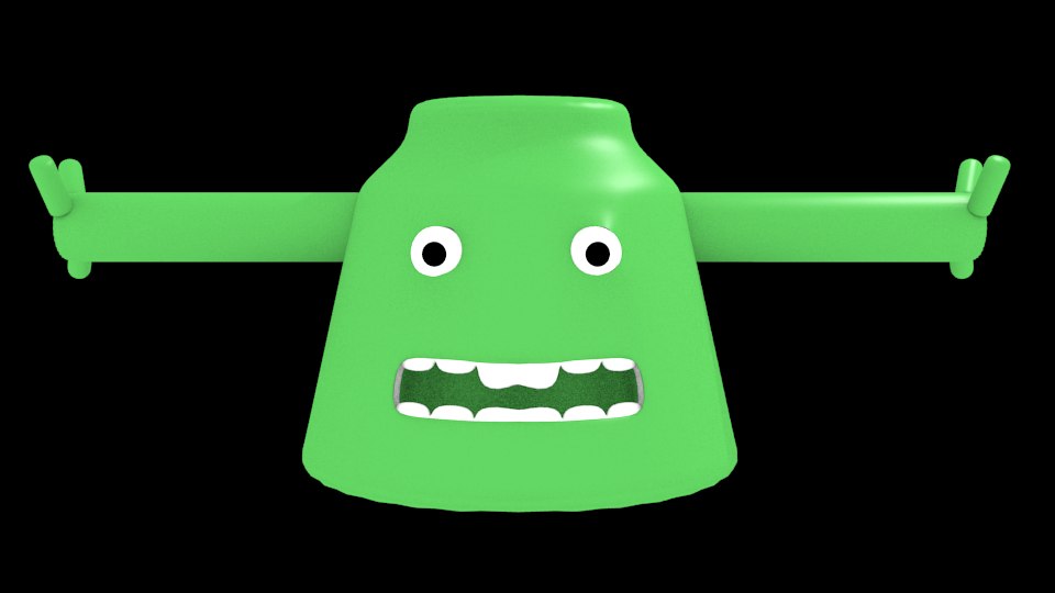 3d model simple cartoon monster