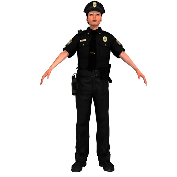 3d police woman model