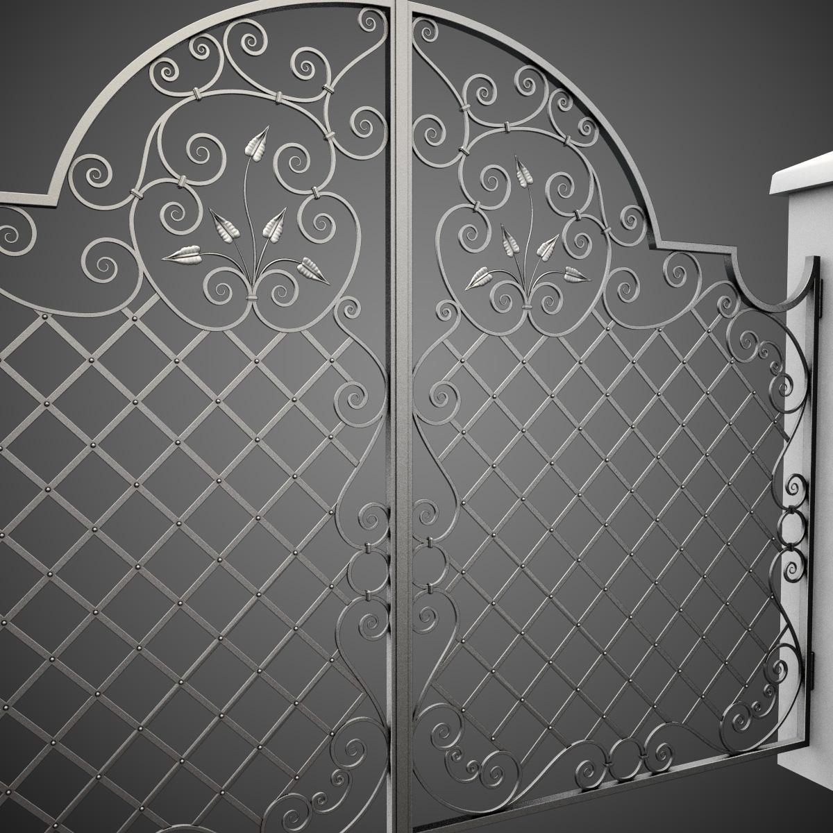 3d model wrought iron gate