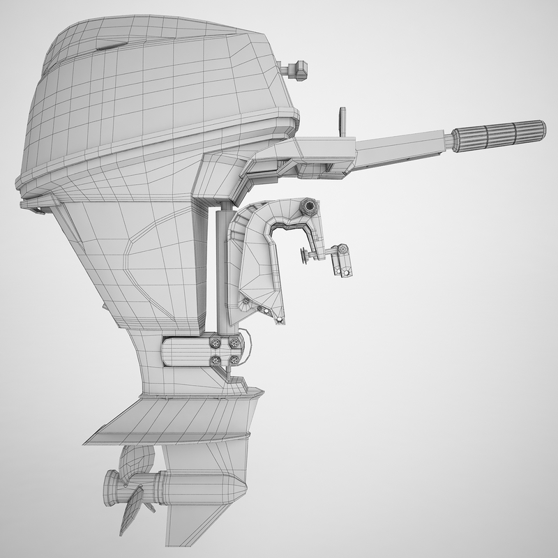 3d yamaha outboard engine model