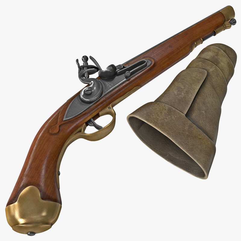 pirate pistol set 3d model