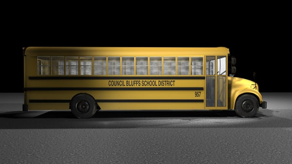 3d yellow school bus model