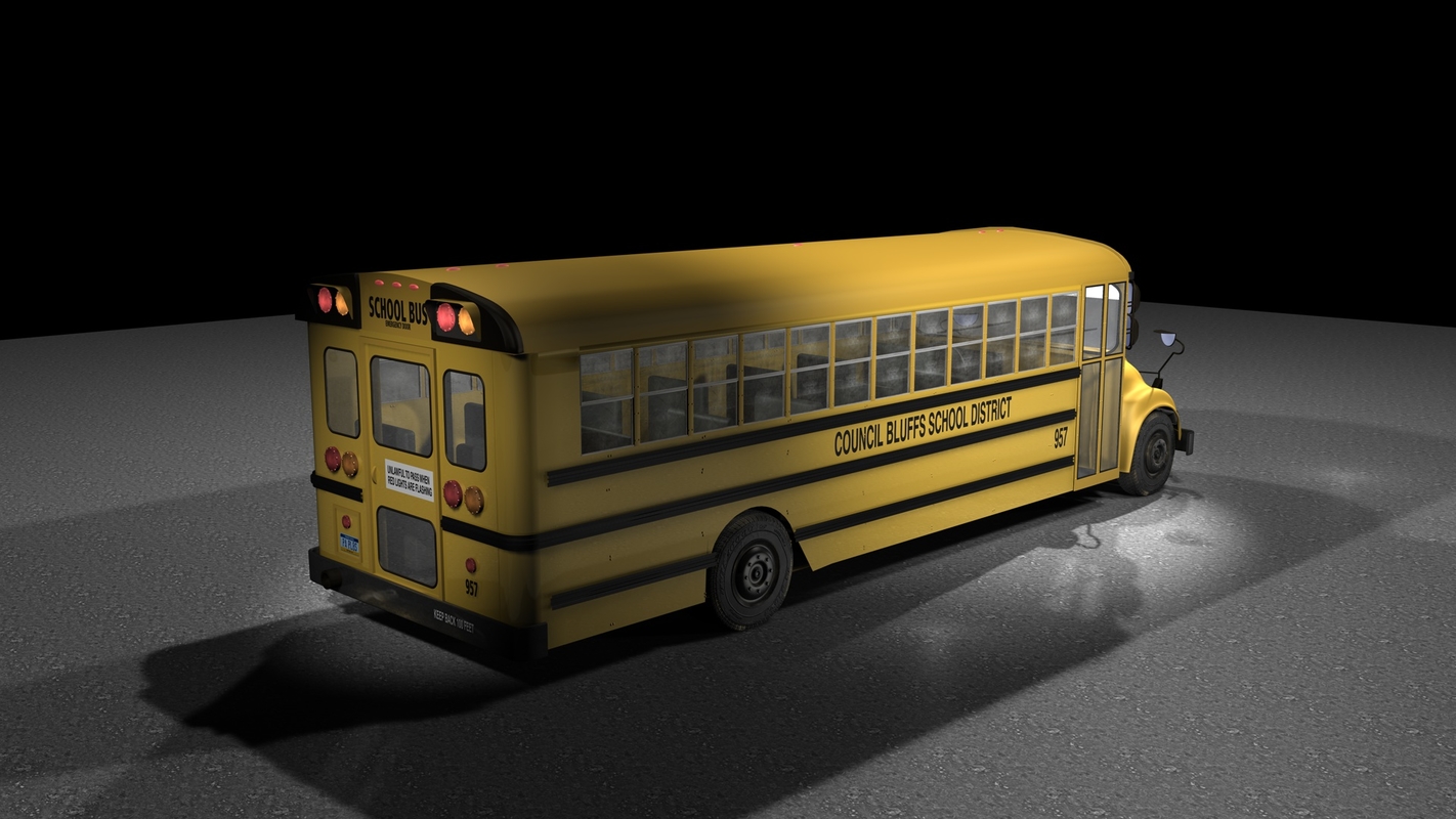 3d yellow school bus model