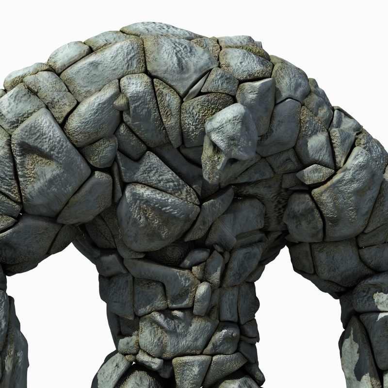 stone golem rigged 3d max