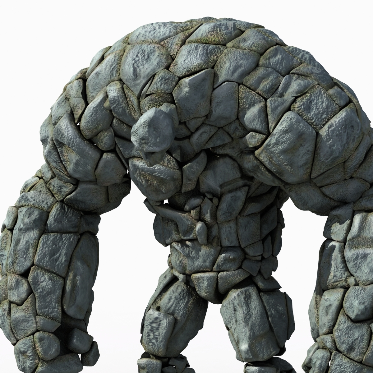 stone golem rigged 3d max