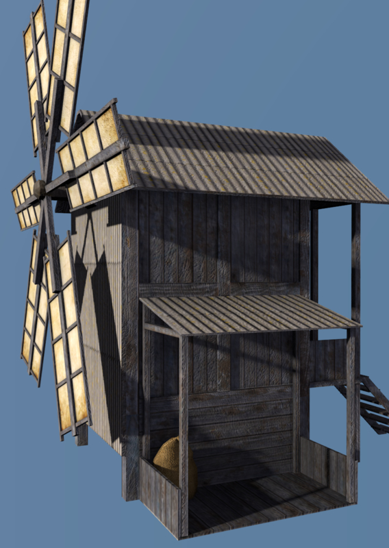 3d model old wind windmill