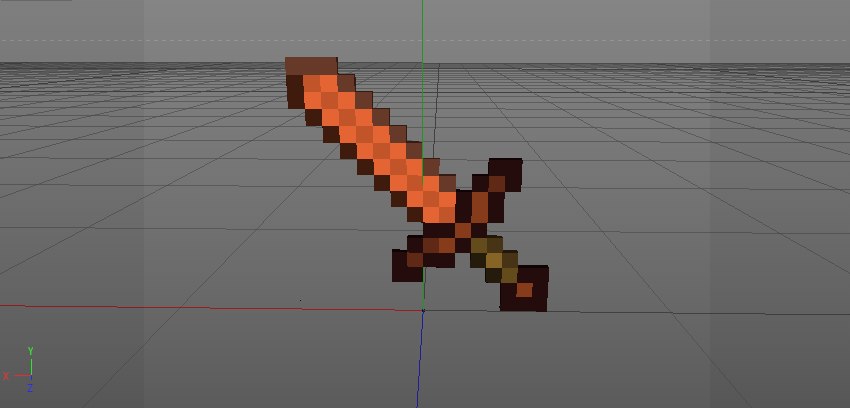 3d model minecraft sword