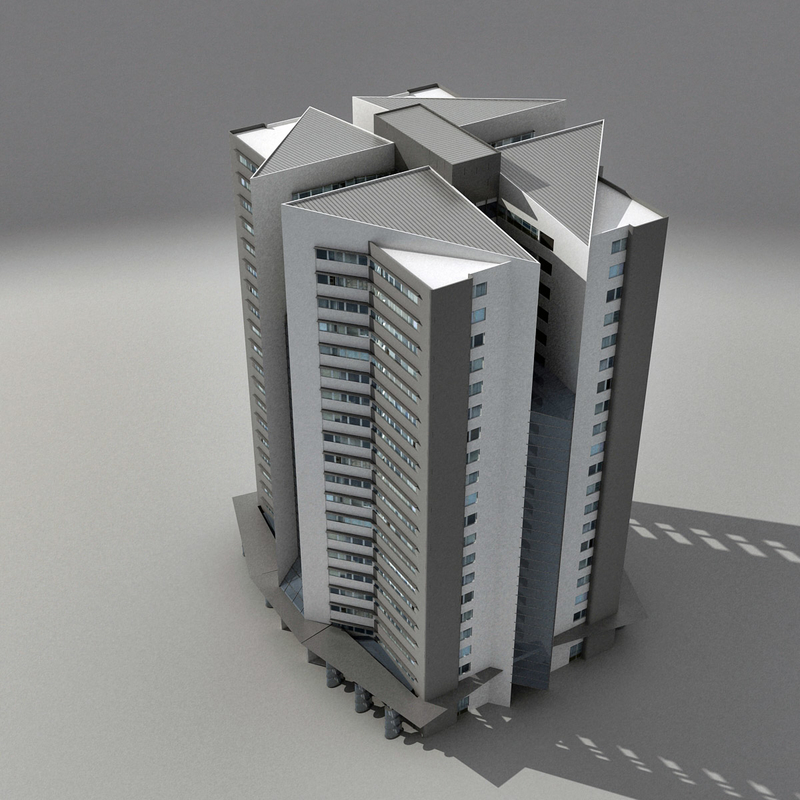 3d model modern building