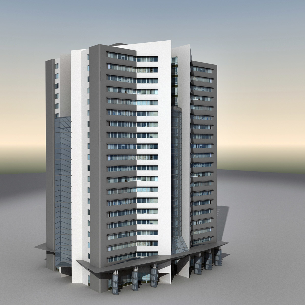 3d model modern building