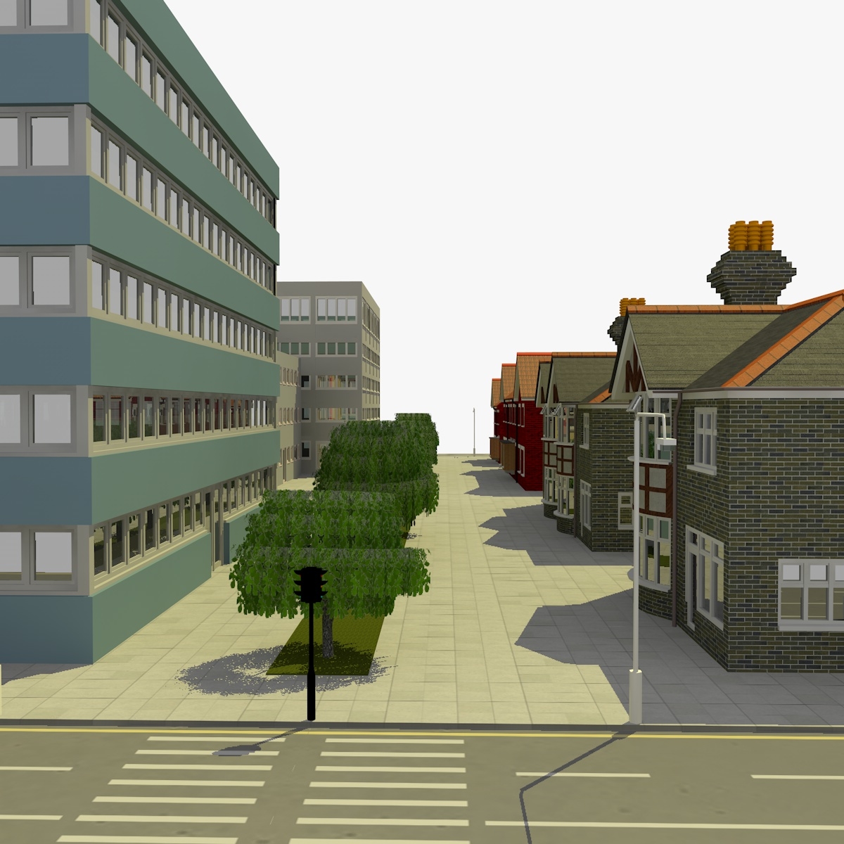 3d city urban neighborhood block
