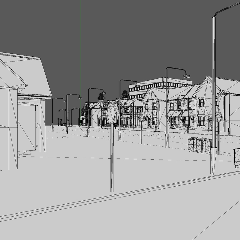 3d city urban neighborhood block