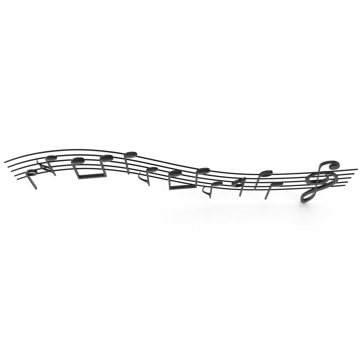 3d notes musical staff model