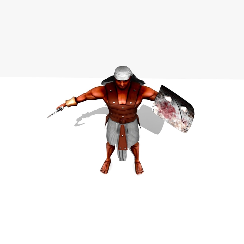 3d egyptian swordsman rigged sword model