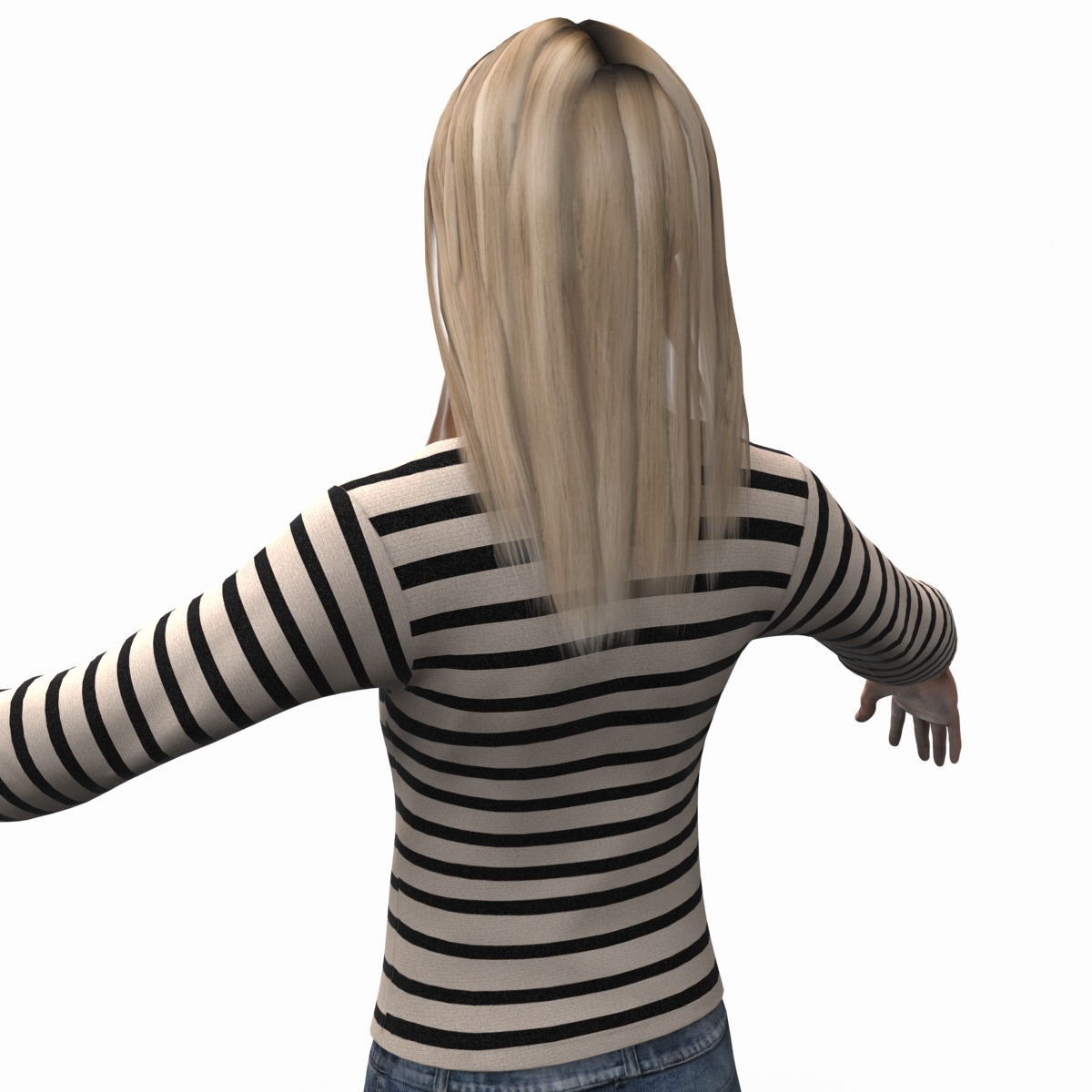 3d young white female rigged model
