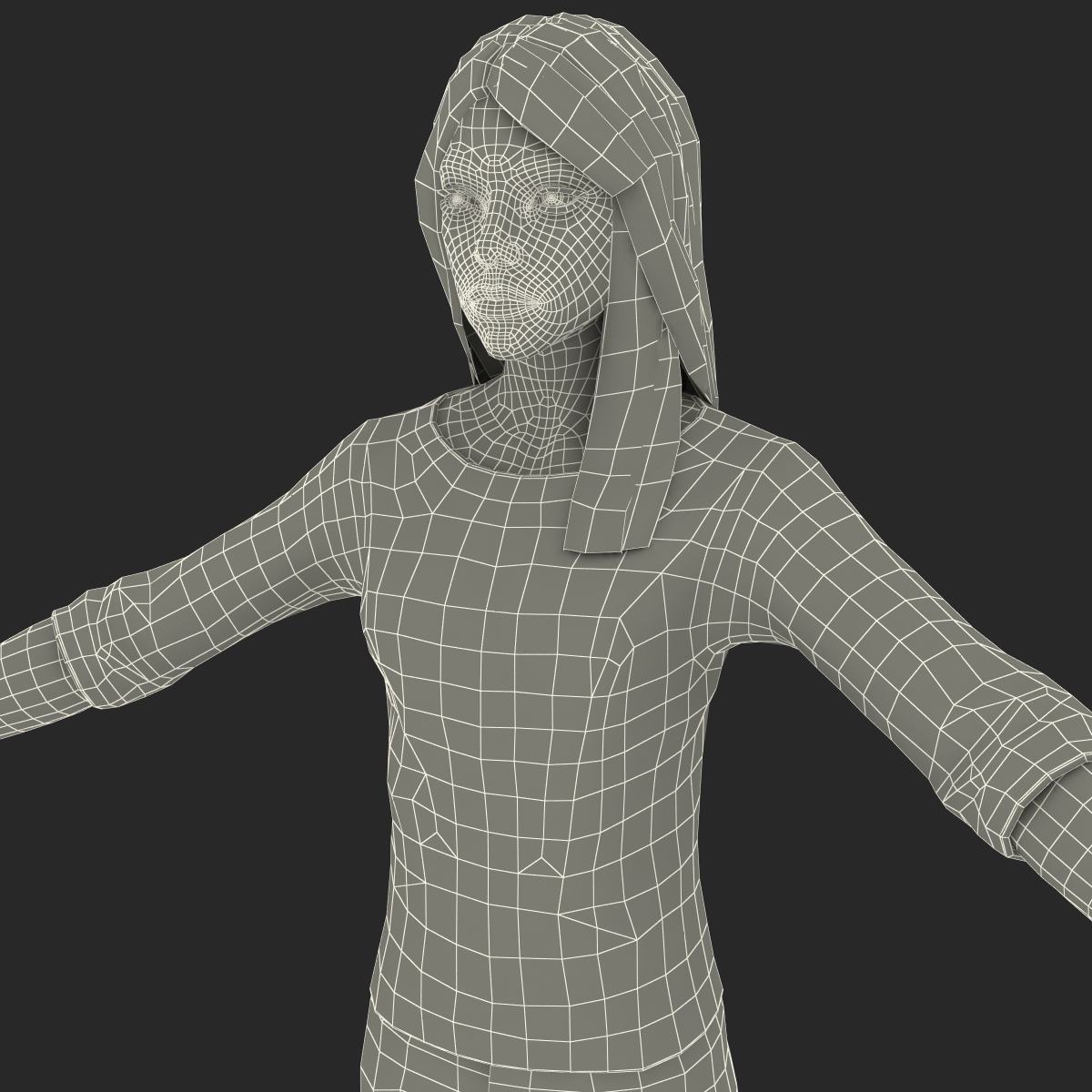3d young white female rigged model