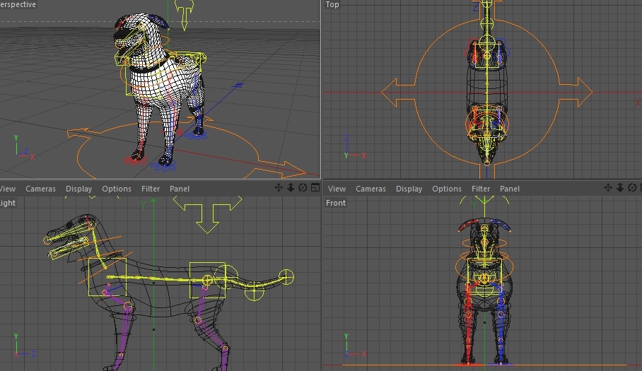 dog rigged 3d c4d
