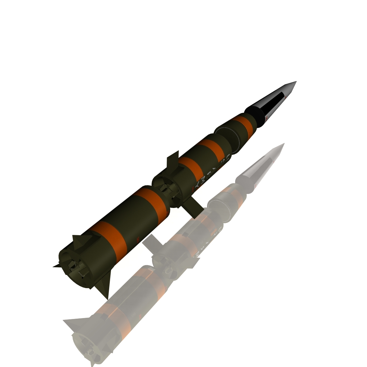 3d model mgm-31 pershing 1a missile