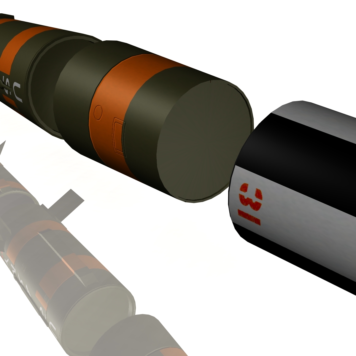 3d model mgm-31 pershing 1a missile