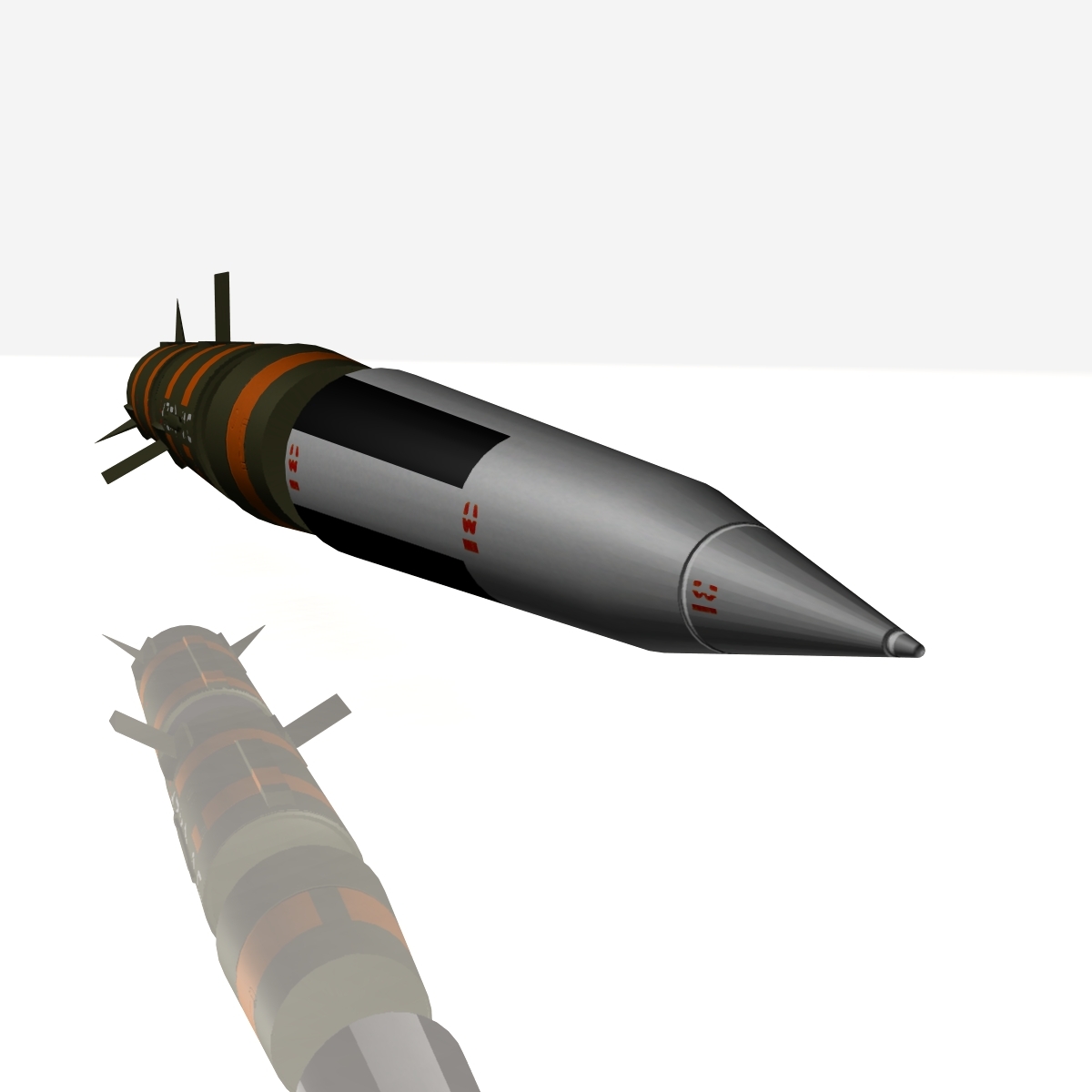 3d model mgm-31 pershing 1a missile