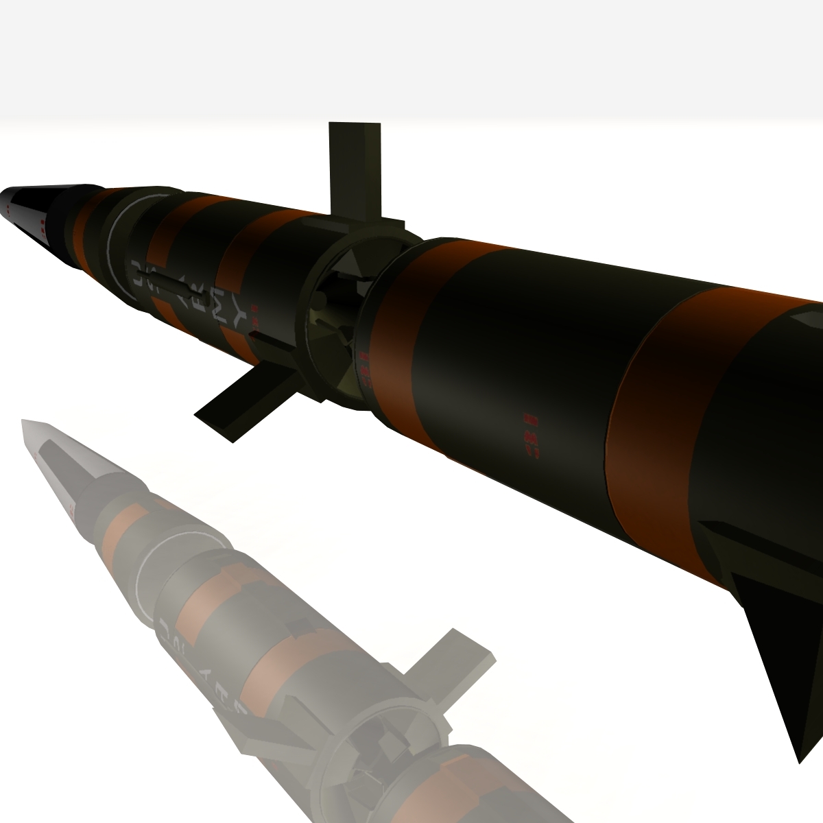 3d model mgm-31 pershing 1a missile