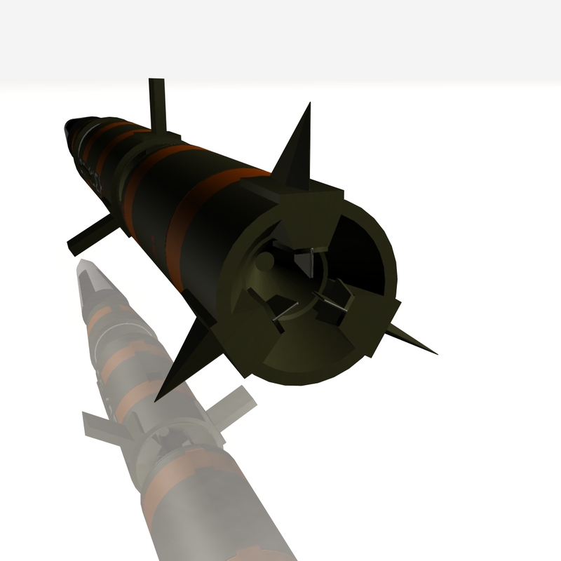 3d model mgm-31 pershing 1a missile
