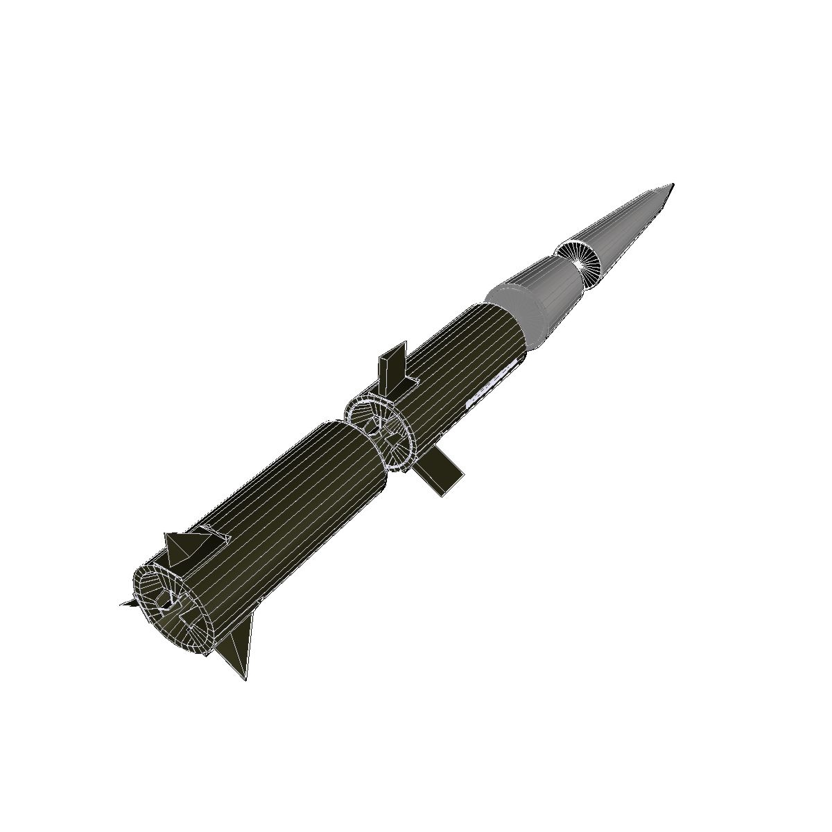 3d model mgm-31 pershing 1a missile