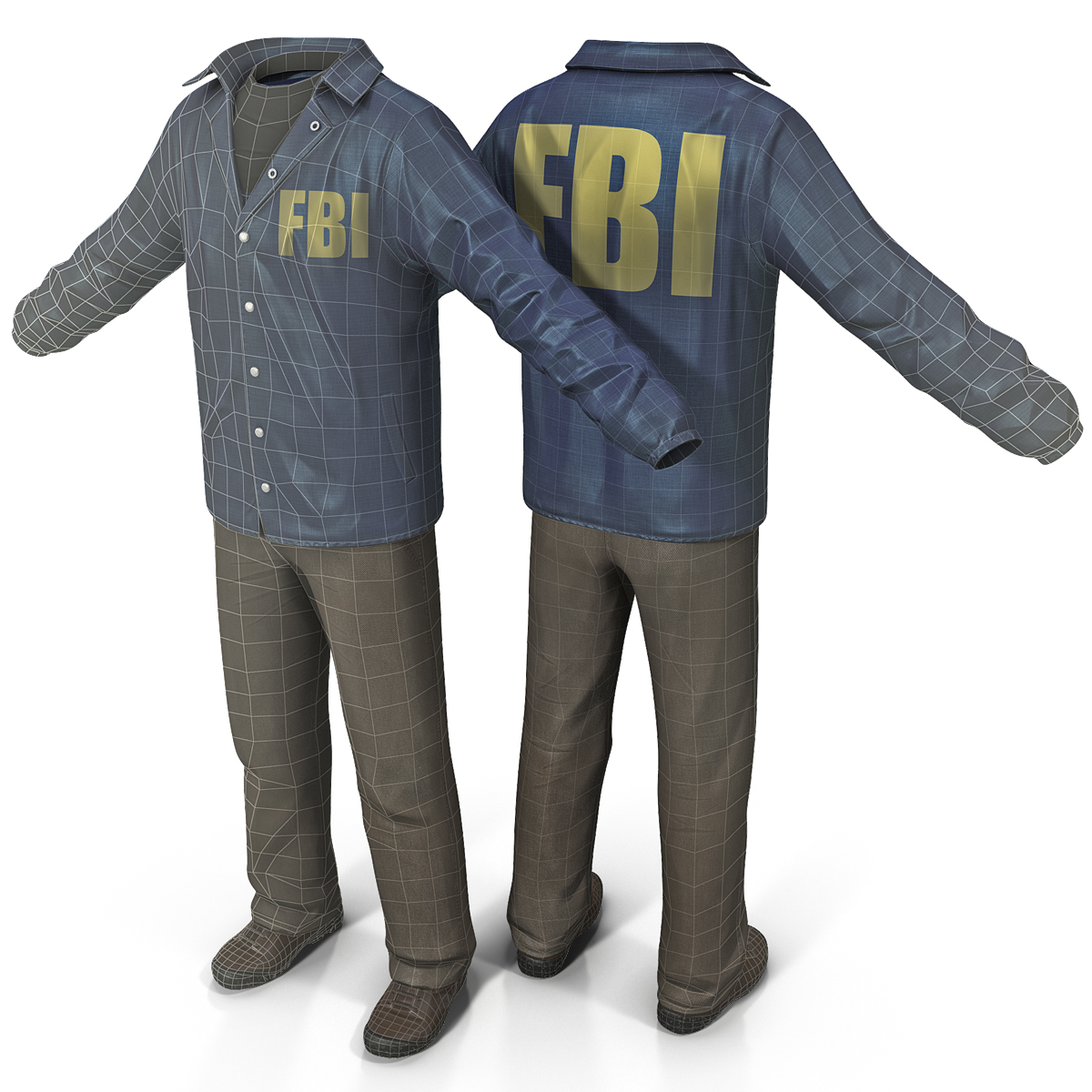 3d model fbi agent clothes