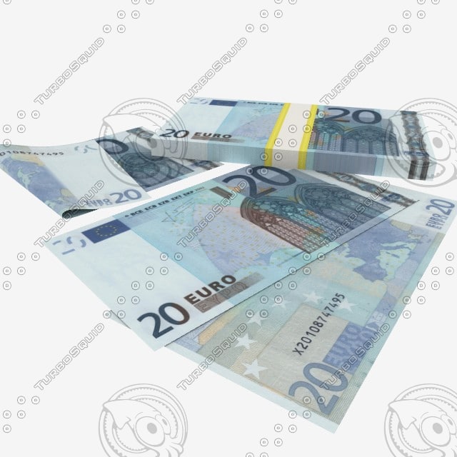 3d model 20 euro banknote