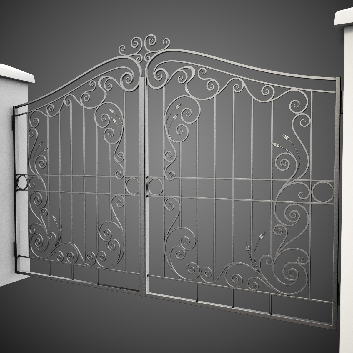 wrought iron gate 3d max