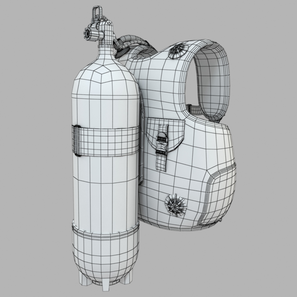 3d scuba bcd model